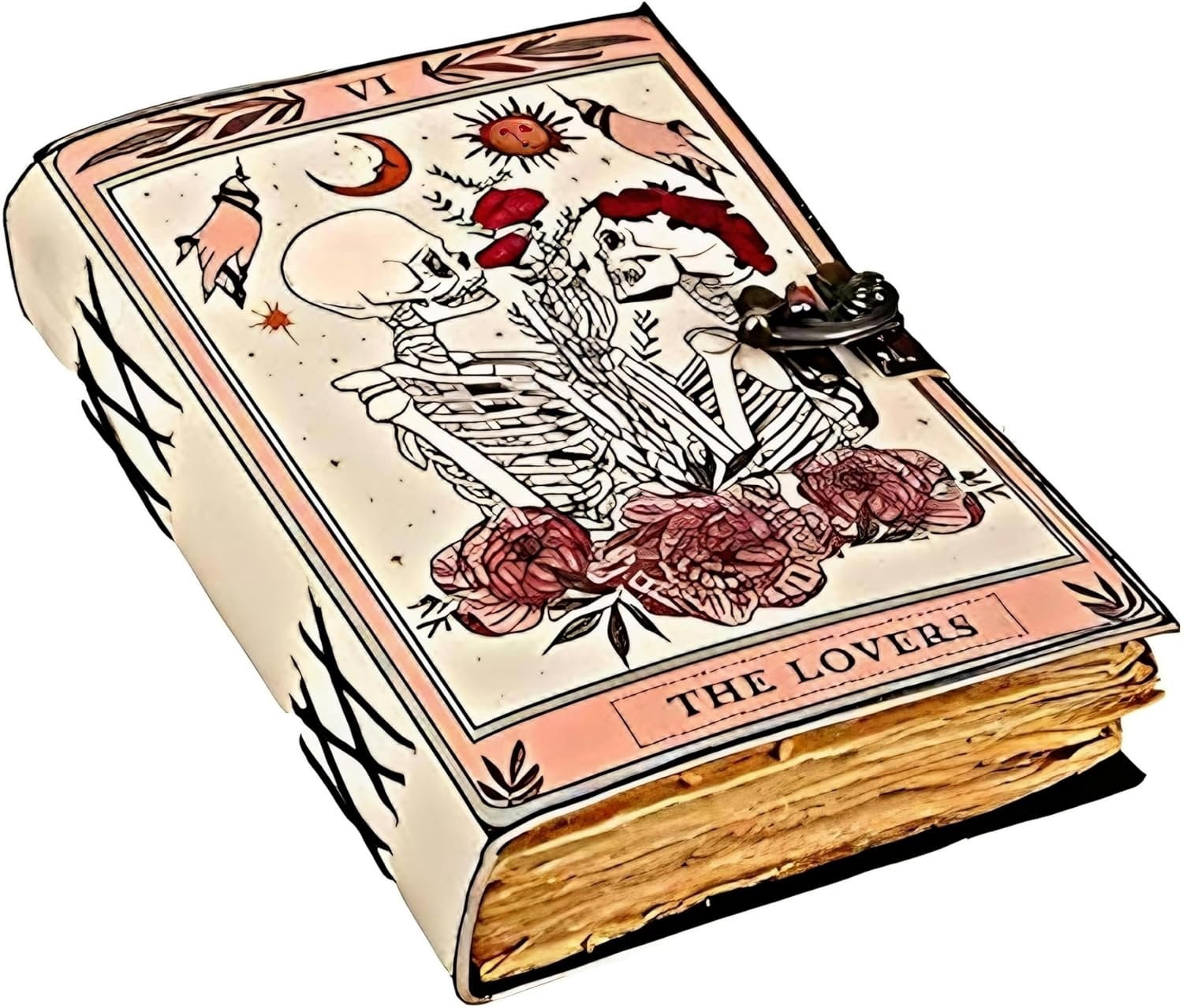 Book of Spells Leather Journal Deckle Paper Grimoire Printed Journal ...