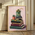 Book Stack Cat Sleeping Black Cat Cactus Plant Cozy Reading Nook ...