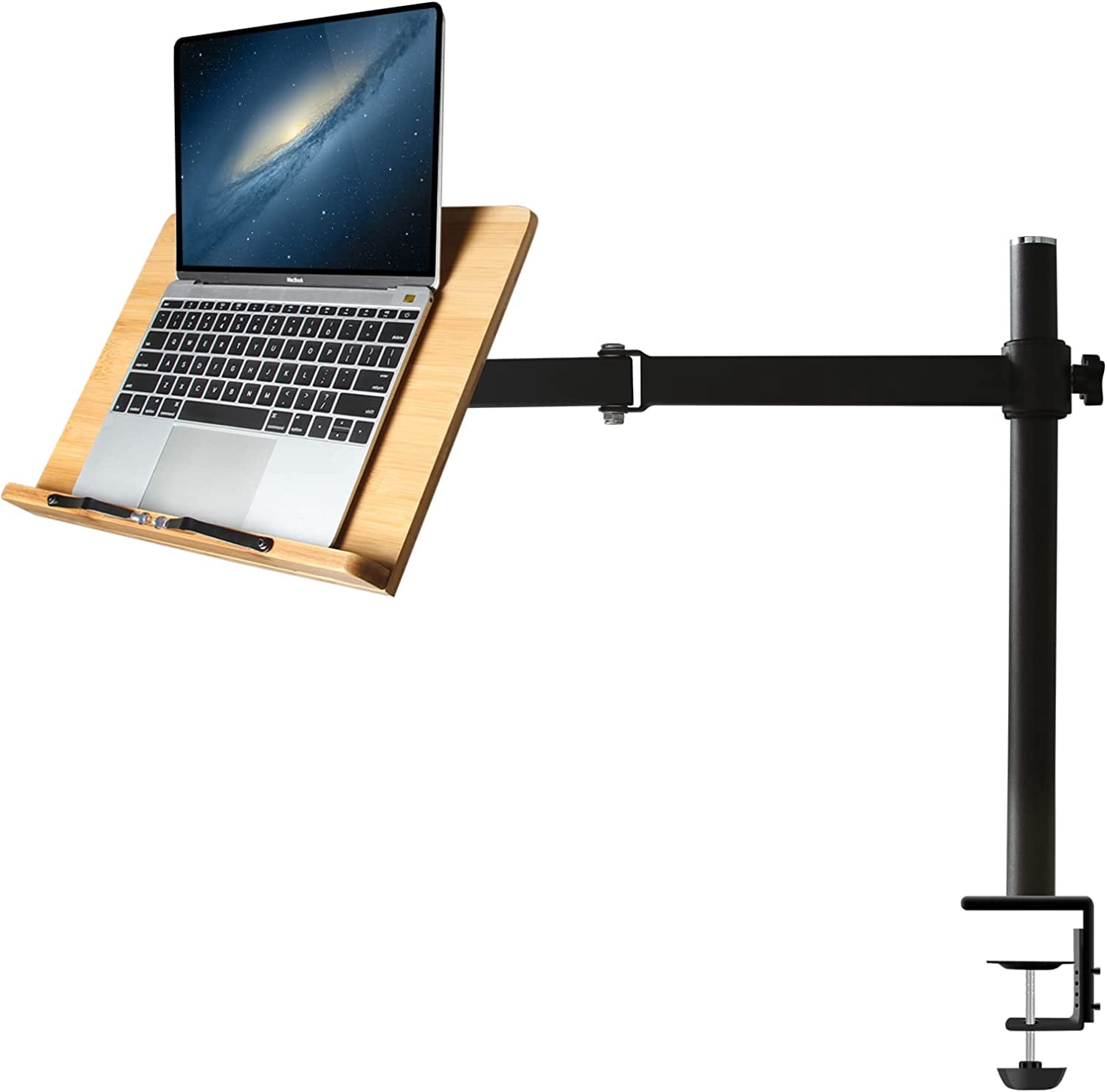 Book Stand Height Adjustable - X-Large Table Side Bamboo Reading Mount ...