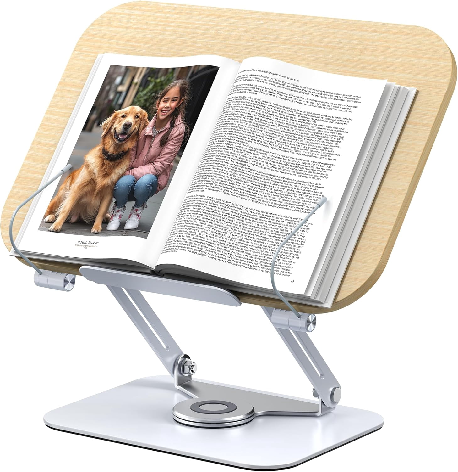 Book Stand for Reading, 360° Adjustable Book Holder, Foldable Book ...