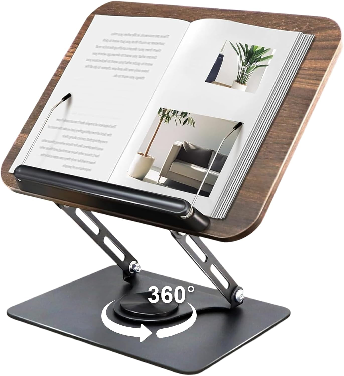 Book Stand for Reading - Adjustable 360° Rotating Book Stand Multi ...