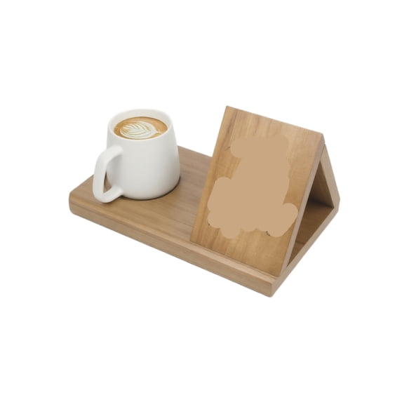 Book Stand, Wooden Triangle Book Holder, Book Rest with Cup Holder ...
