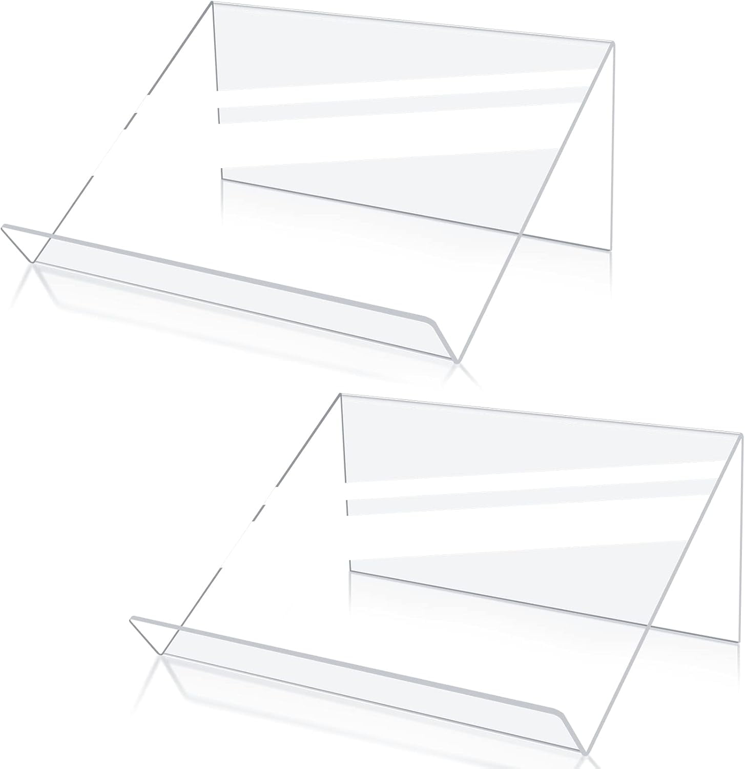 Book Stands for Display, 2 Pack Slightly Elevated Clear Acrylic Book ...