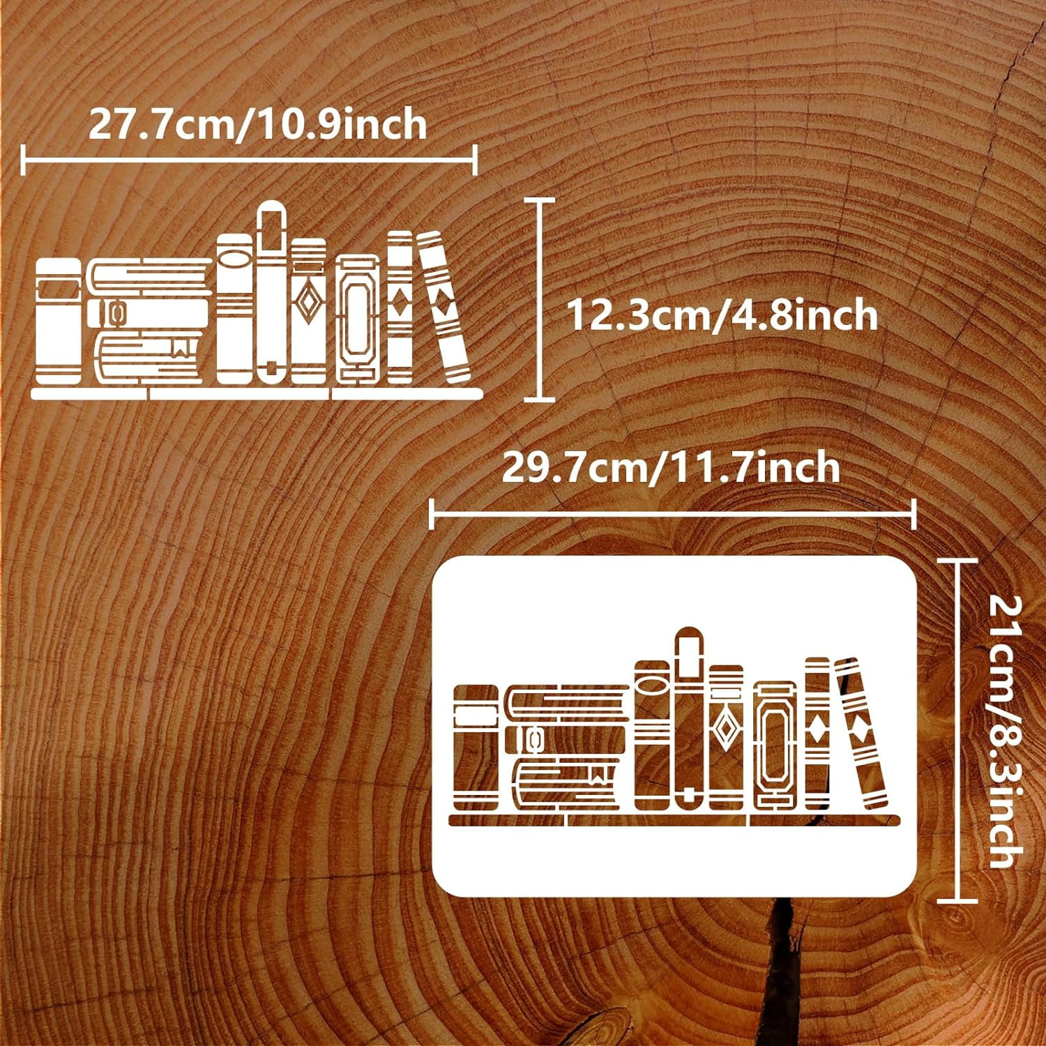 Book Stencil Collection - 11.7x8.3 inch Reusable Craft Wall & Furniture ...