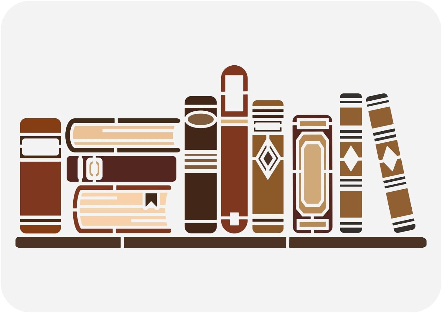 Book Stencil for Painting 11.7x8.3 inch Reusable Library Bookshelf ...