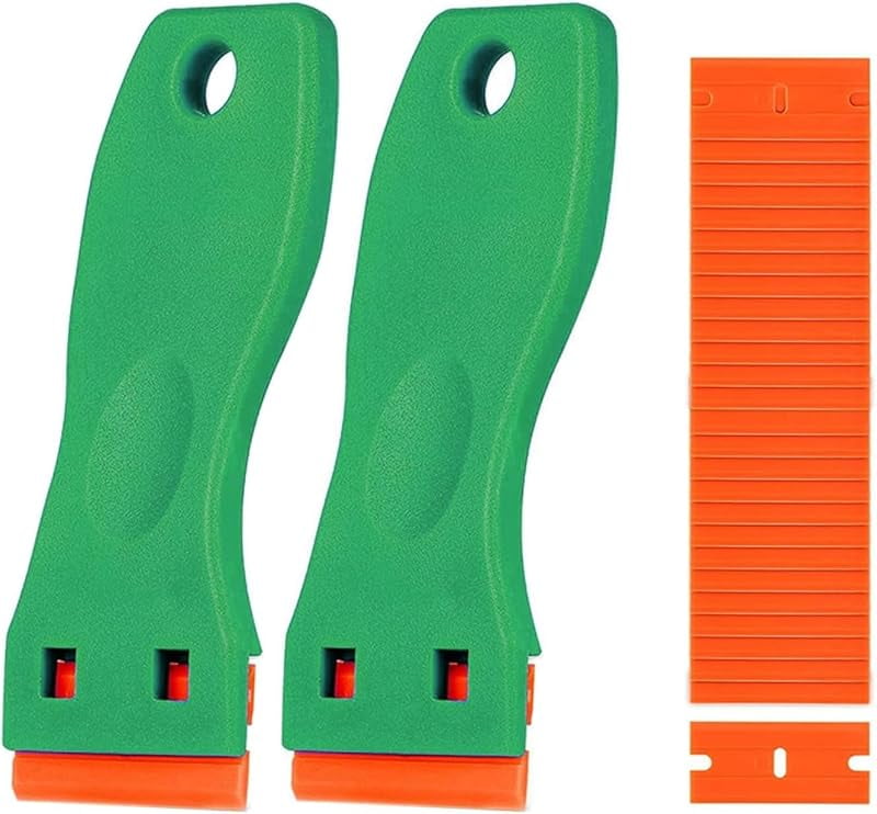 Book Sticker Remover Tool,Plastic Razor Blade Scraper with 100 Double ...