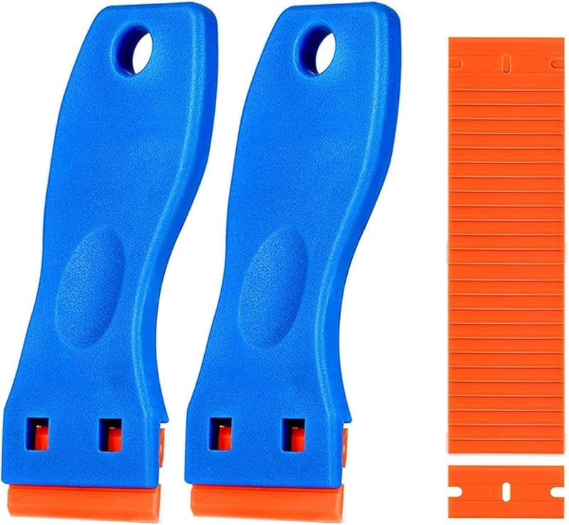 Book Sticker Remover Tool,Plastic Razor Blade Scraper with 100 Double ...