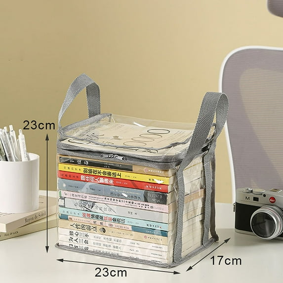 Book Storage Bag Transparent Collection Container Stackable Case with ...