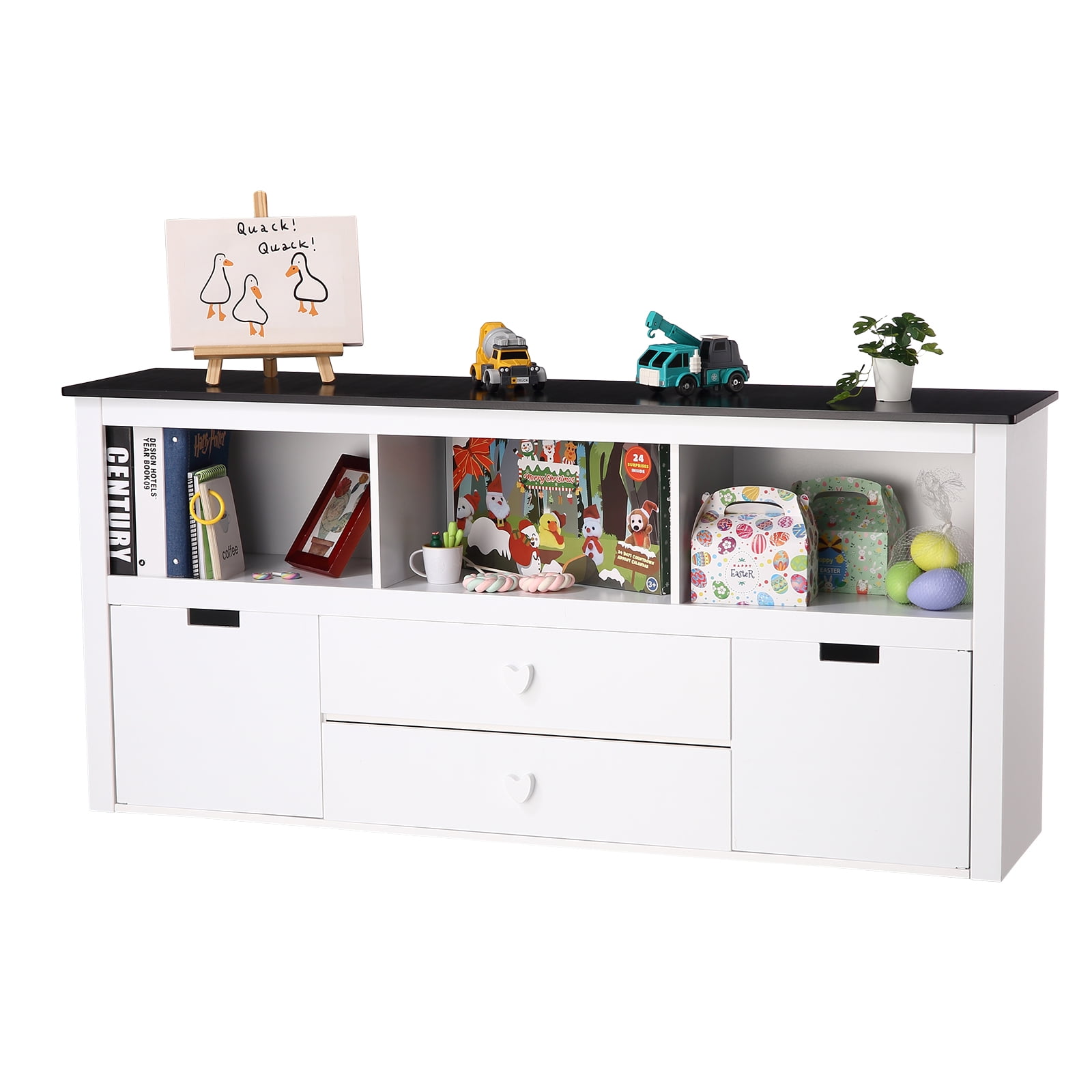 Book Storage for Large Organizer with 2 Drawers, 3 Cubbies and Spacious ...