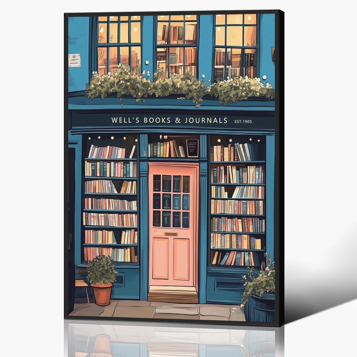 Book Store Poster, Book Canvas Wall Art, Antique Book Shop Room Aesthetic Poster, Bookish ...