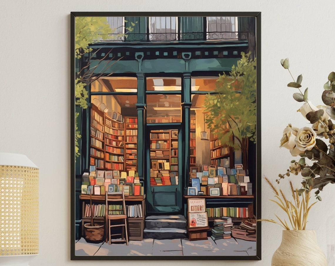 Book Store Poster Book Lovers Gift Book Shop Print Reading Gift ...