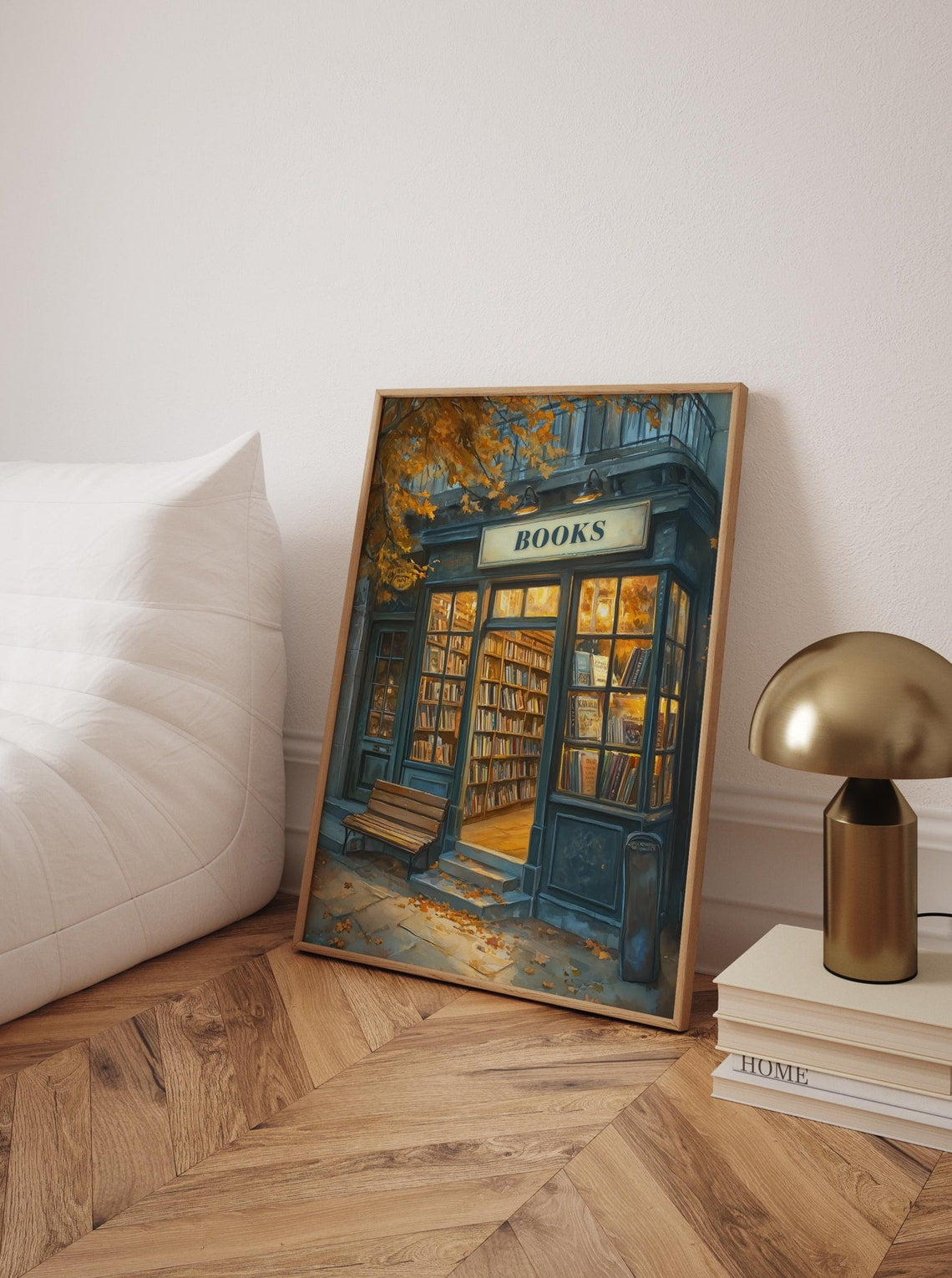 Book Store Vintage Wall Art, London Bookshop Art, Autumn Cozy Room ...