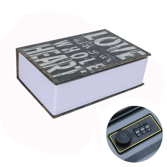 Book Style Password Safe Box Model One, Hidden Money Box for Cash and ...