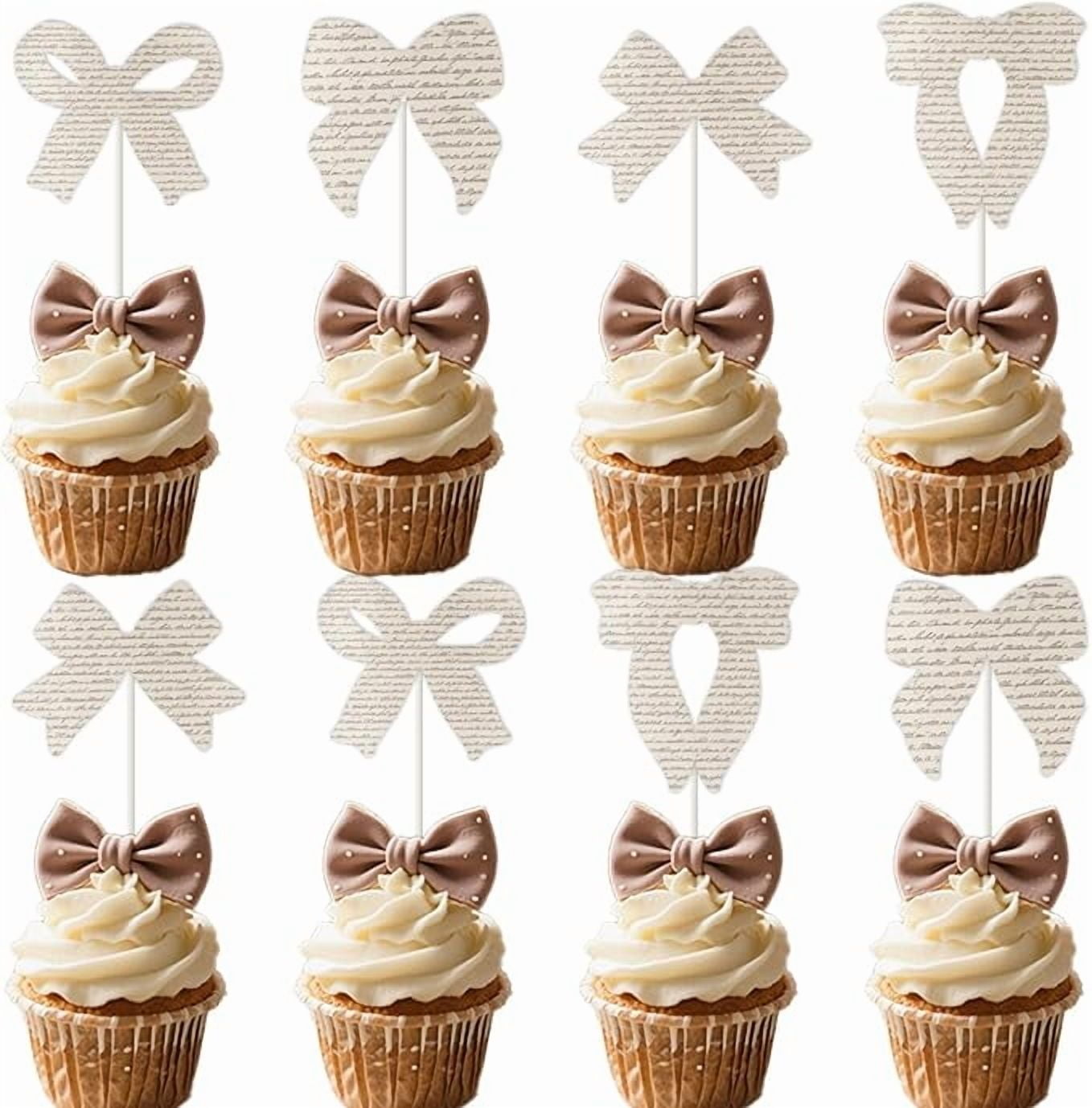 Book Theme Party Decorations 24pcs Book Bow Cake Toppers Book Club Cake ...