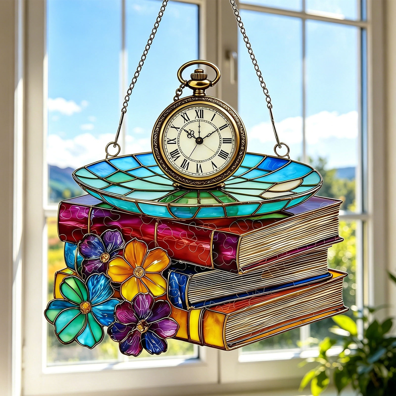 Book Themed Acrylic Puzzle Window Suncatcher Literary Art Decoration ...