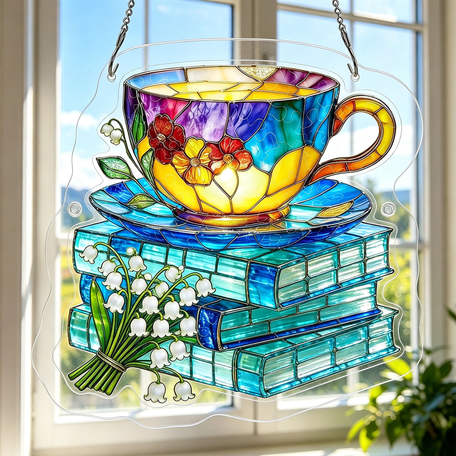 Book Themed Acrylic Puzzle Window Suncatcher Literary Art Decoration ...
