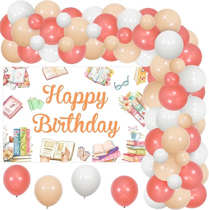 Book Themed Birthday Decorations, Storybook Happy Birthday Backdrop ...