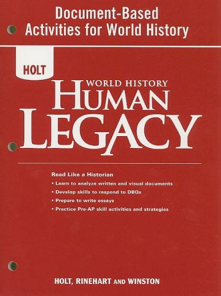 Book Title: Holt World History Human Legacy Document-Based Activities ...