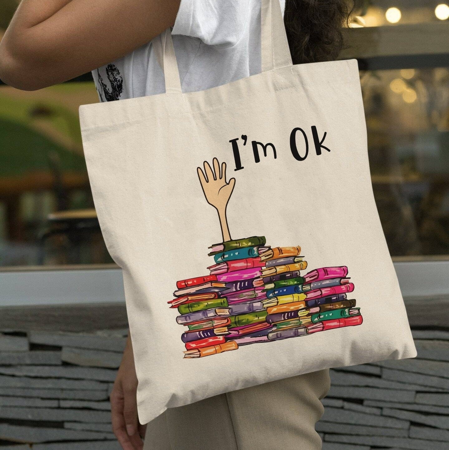Book Tote Bag Canvas Carryall Book Lover Bag Daily Reading Tote Durable ...