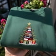 Book Tree Embroidered Christmas Sweatshirt, Library Reading Holiday ...