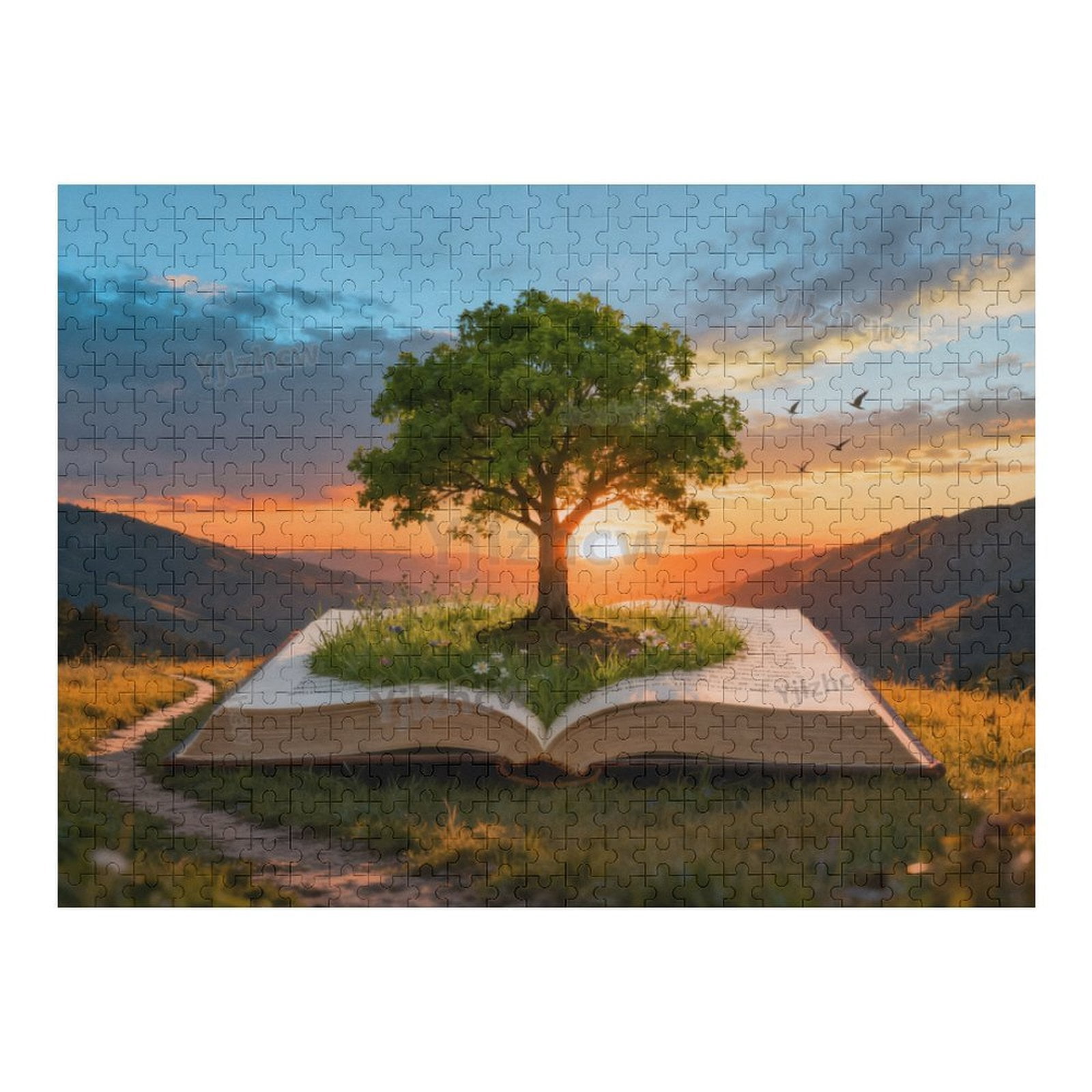 Book Tree Landscape Wooden Jigsaw Puzzle 1000 Pieces for Adults ...