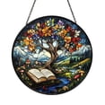 Book Tree Stained Glass Suncatcher Window Hanging, Literary Nature ...