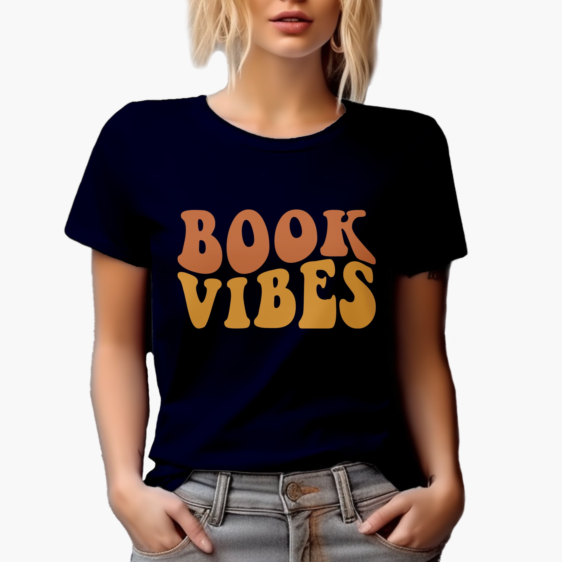 Book Vibes, Reading Enthusiast Themed, Groovy Retro Wavy Text Merch ...