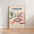Book Wall Art Reading Print Gift For Readers Illustration Wall Art Tea ...