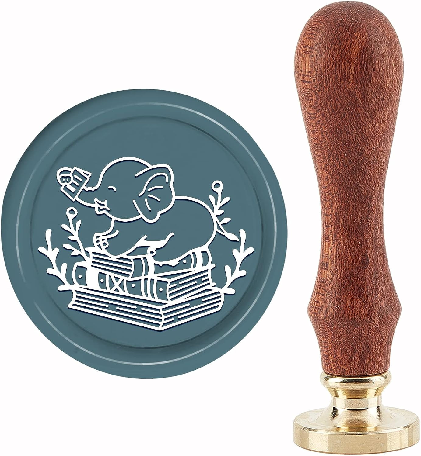 Book Wax Seal Stamp Elephant Sealing Wax Stamps Leaf 30mm Retro Vintage ...