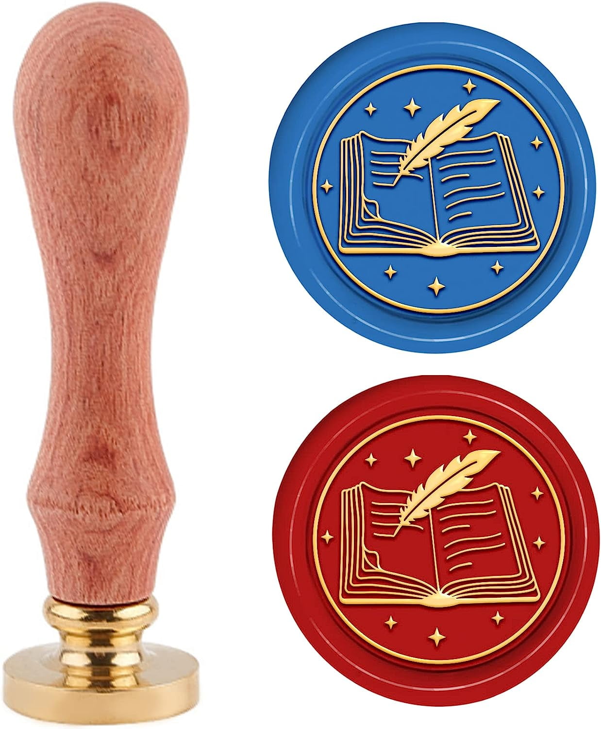 Book Wax Seal Stamp Kit 30mm Notebook Wax Sealing Stamp Removable Retro ...