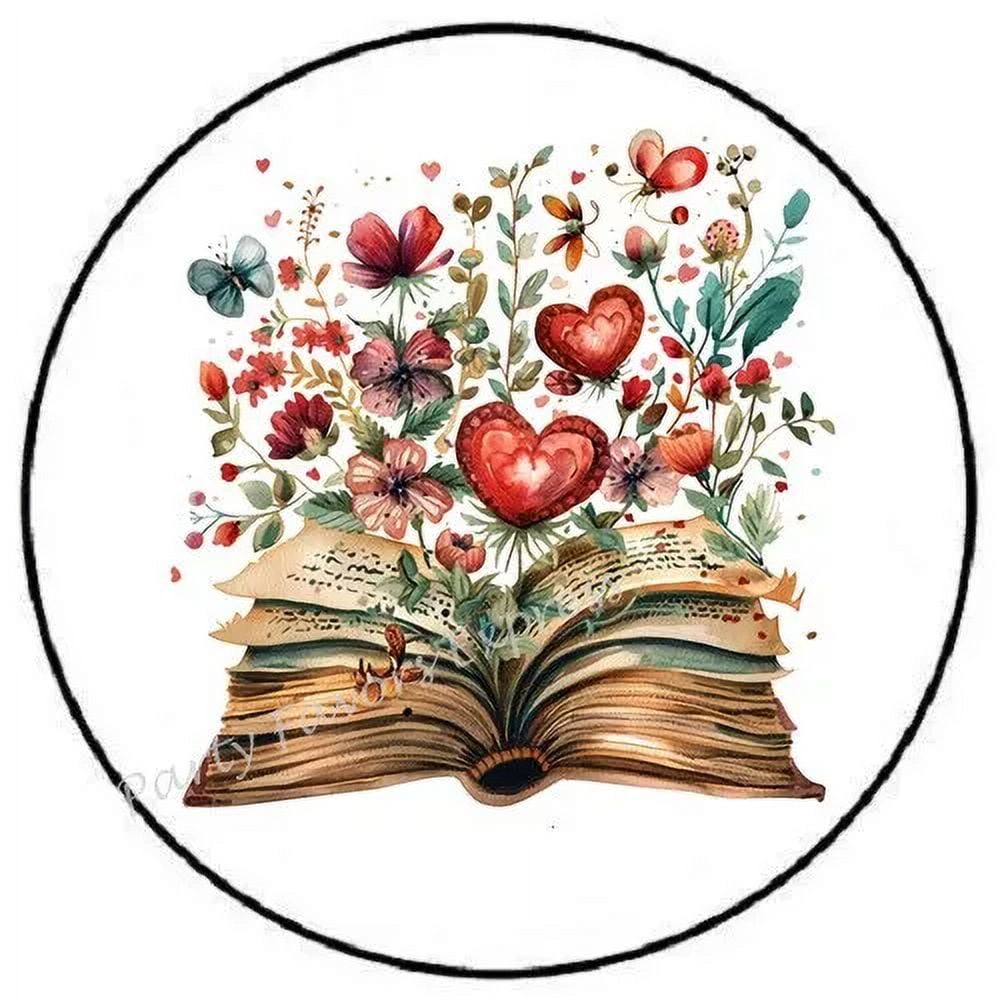Book With Hearts Stickers Party Favor Phone Decal Water Bottle Stickers ...