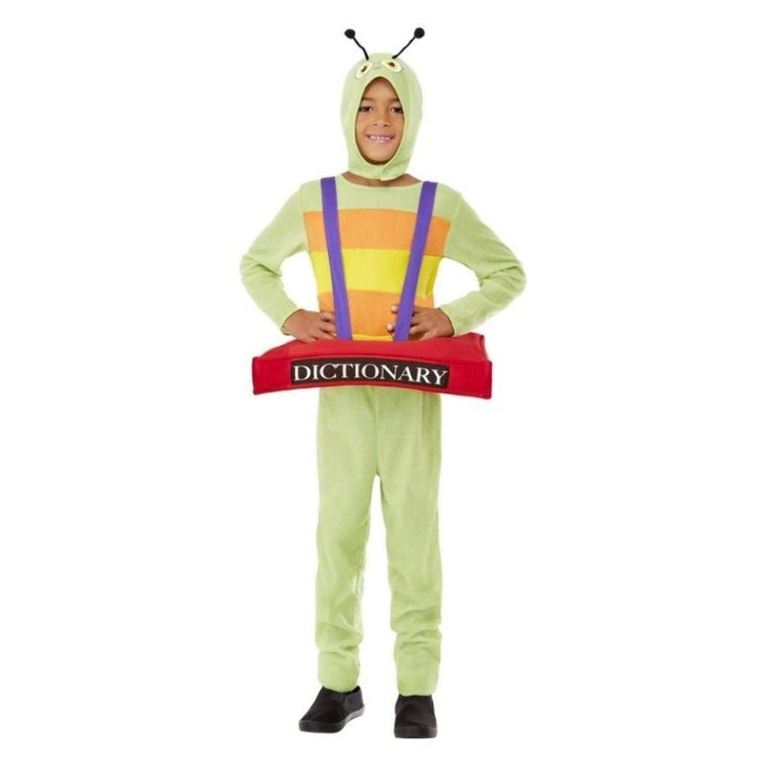 Book Worm Costume Childrens Animal Large Unisex Kids Green Fancy Dress ...