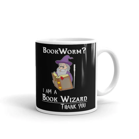 Book Worm I Am A Book Wizard Coffee Tea Ceramic Mug Office Work Cup ...