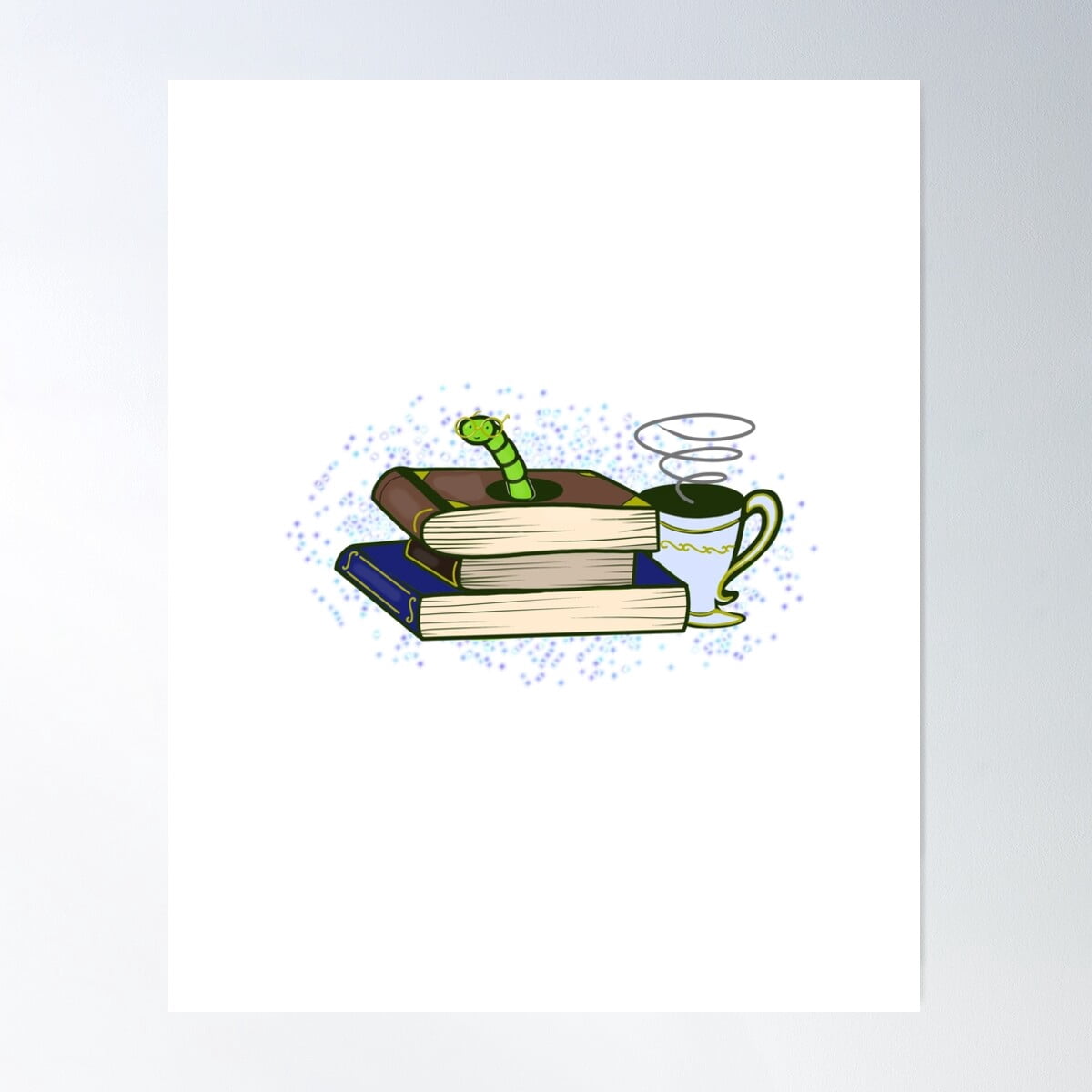 Book Worm Poster Wall Art, Modern Wall Decor For Living Room Bedroom ...