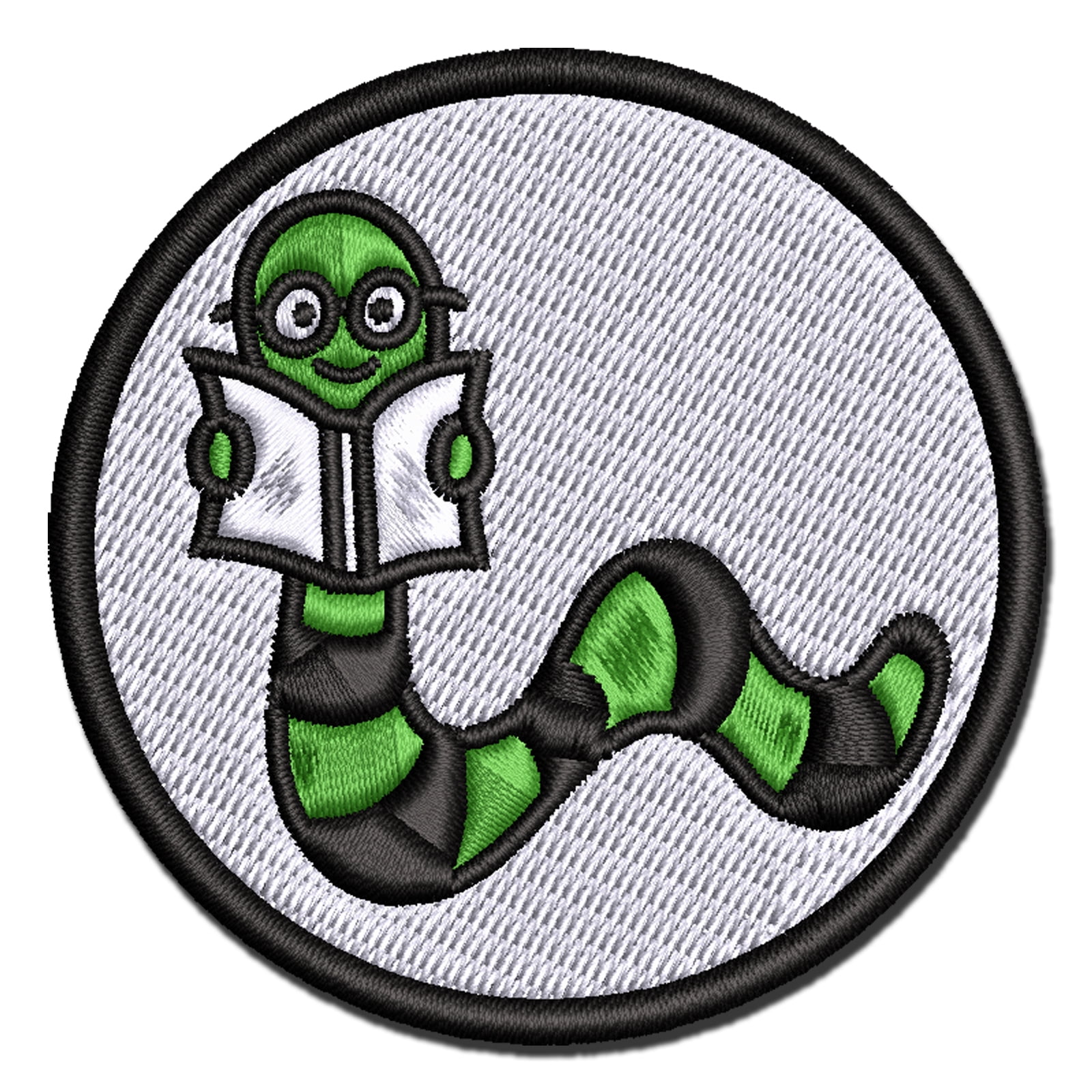 Book Worm Reading Applique Multi-Color Embroidered Iron-On Patch - 3 ...