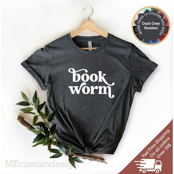 Book Worm Shirt: Teacher Librarian Reading Tee, Vintage T-Shirt - All ...