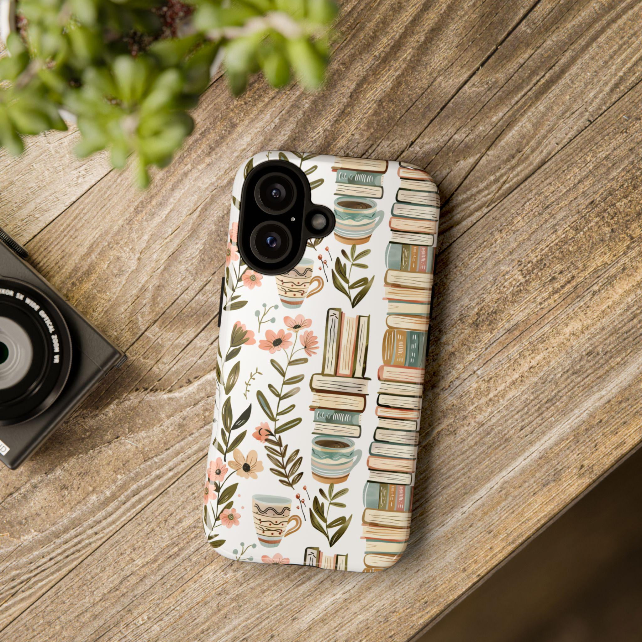 Book and Coffee Lover Phone Case with iPhone 17 through 11 Pro Max ...