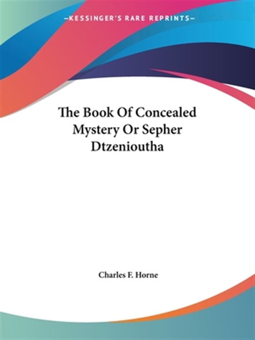 Book of Concealed Mystery or Sepher Dtzenioutha - Walmart.com