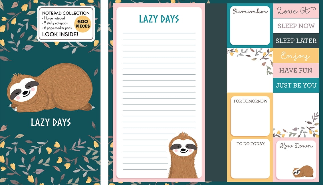 Book of Sticky Notes: Book of Sticky Notes: Notepad Collection (Sloth ...