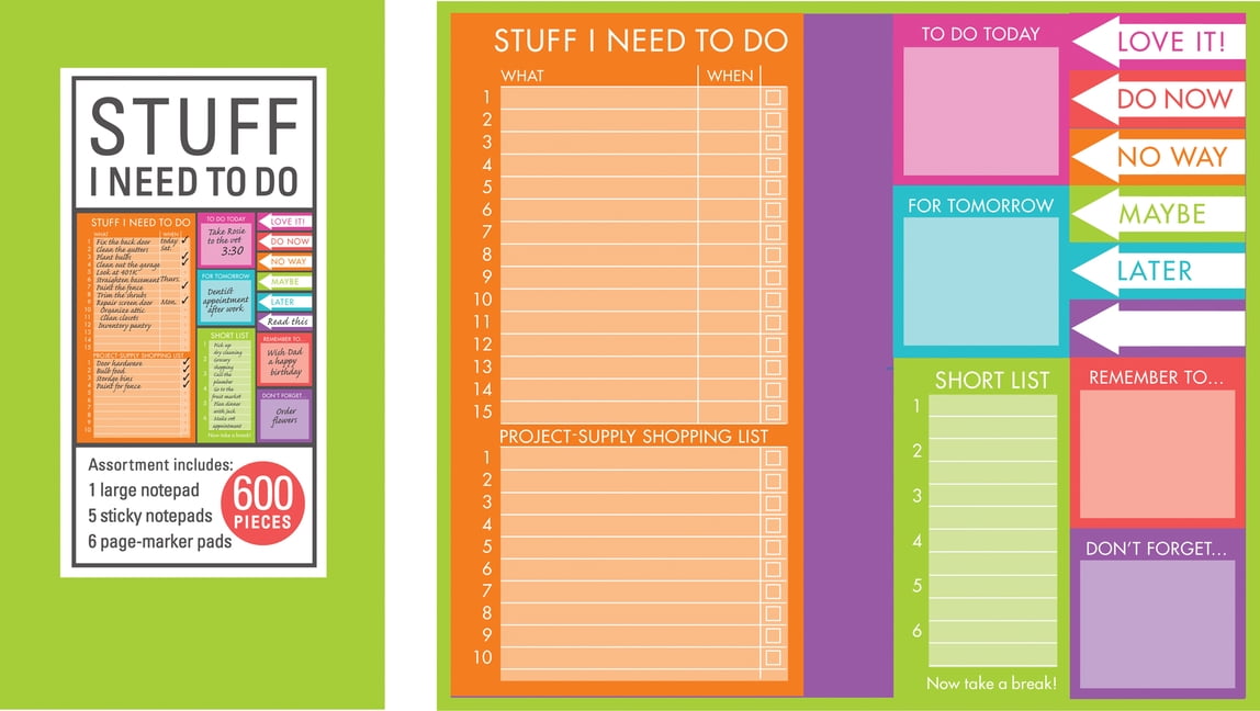 Book of Sticky Notes: Book of Sticky Notes: Stuff I Need to Do ...