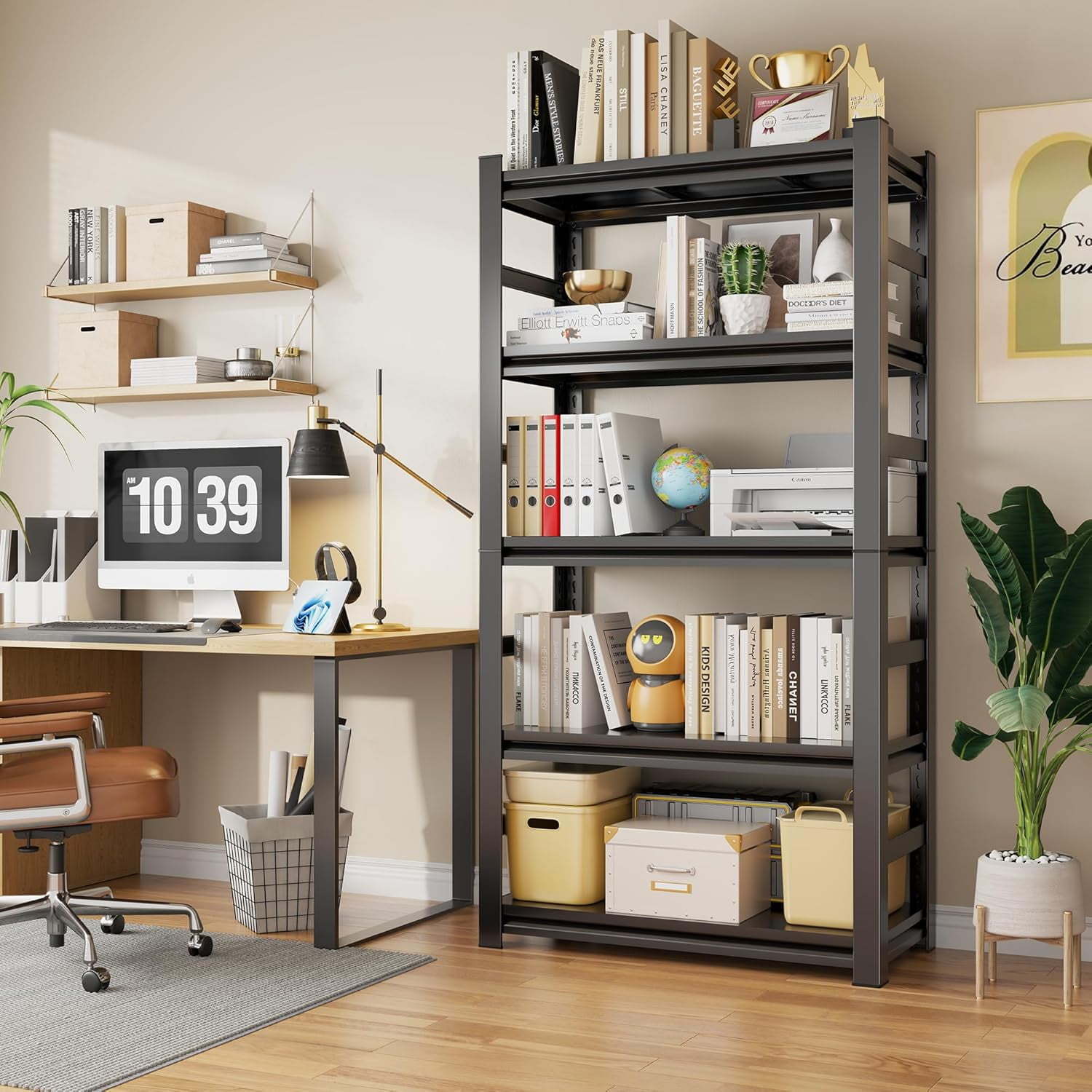 Book shelf,5 tier Bookshelf,ModernTall Bookcase with Storage,Display ...