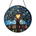 Book with Flowers Window Suncatcher Decor, Artistic Stained Glass ...