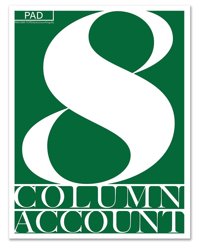 BookFactory 8 Column Ledger Pad/Account Columns Notepad/Accounting ...