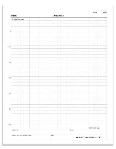 BookFactory Blue Research Notebook - 96 Pages (.25" Grid Format), 8" x ...