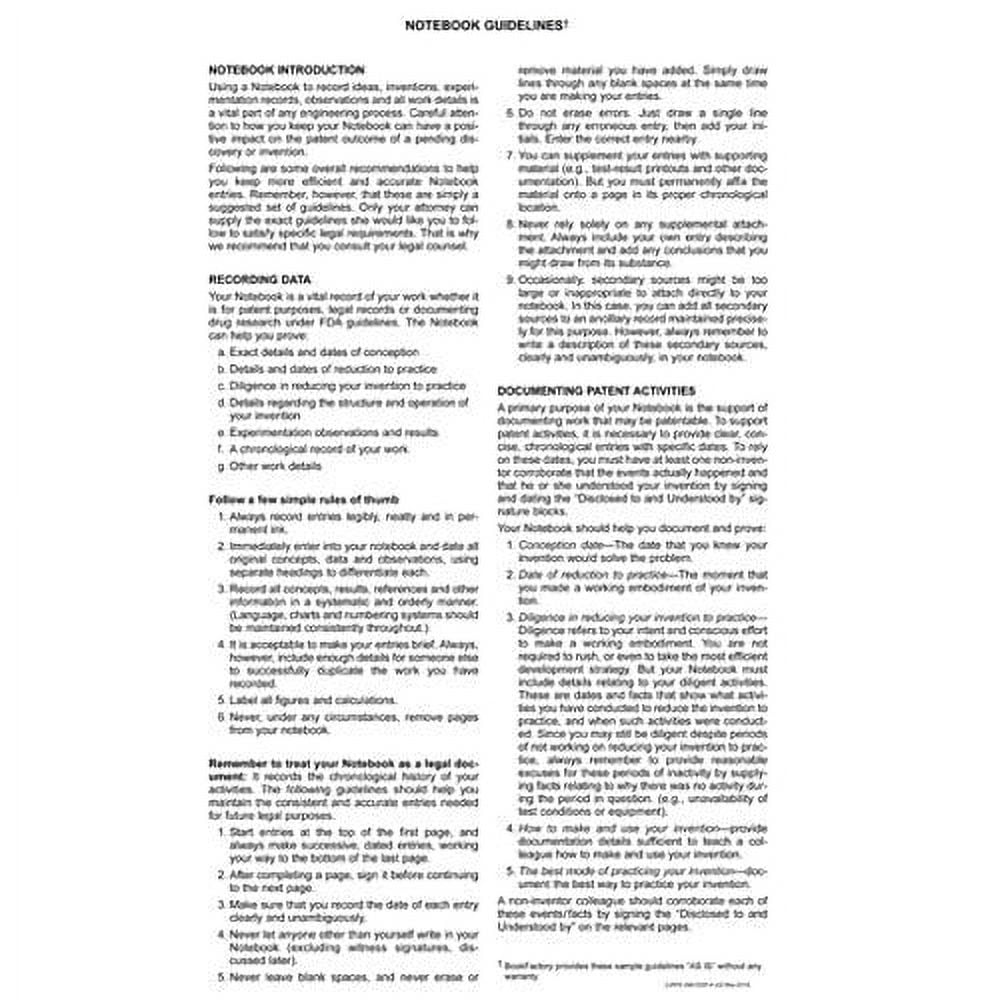 BookFactory Red A4 Inventor's Notebook - 240 Pages (5mm Inventor's Grid ...