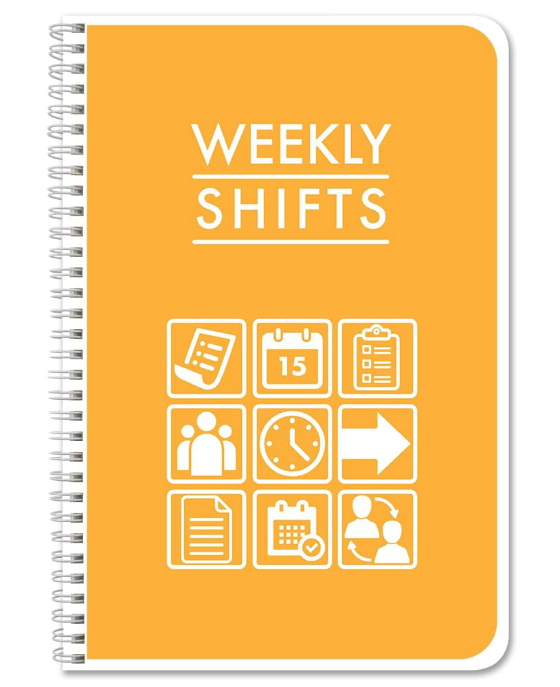 BookFactory Work Schedule Book/Weekly Employee Hourly Shift Schedule ...
