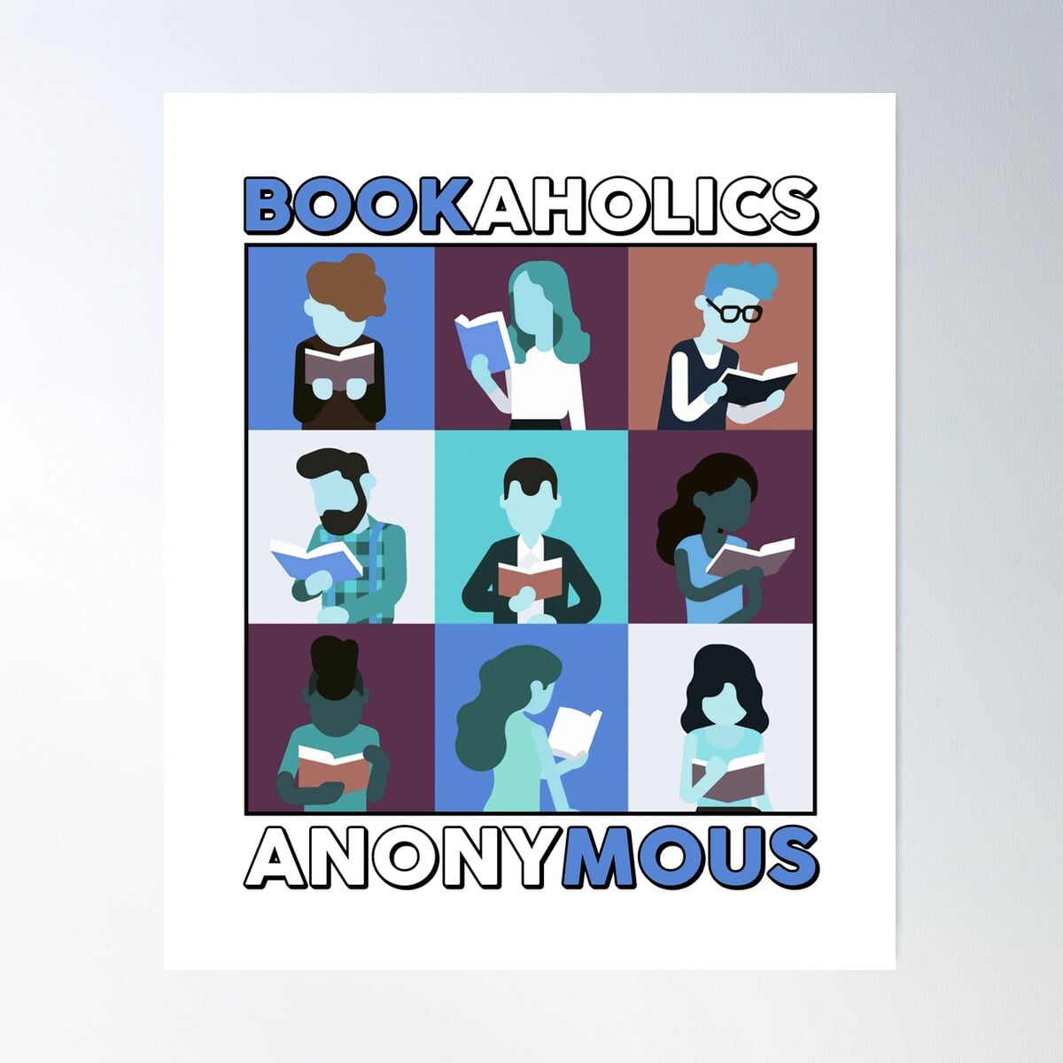 Bookaholics Poster Wall Art, Modern Wall Decor For Living Room Bedroom ...