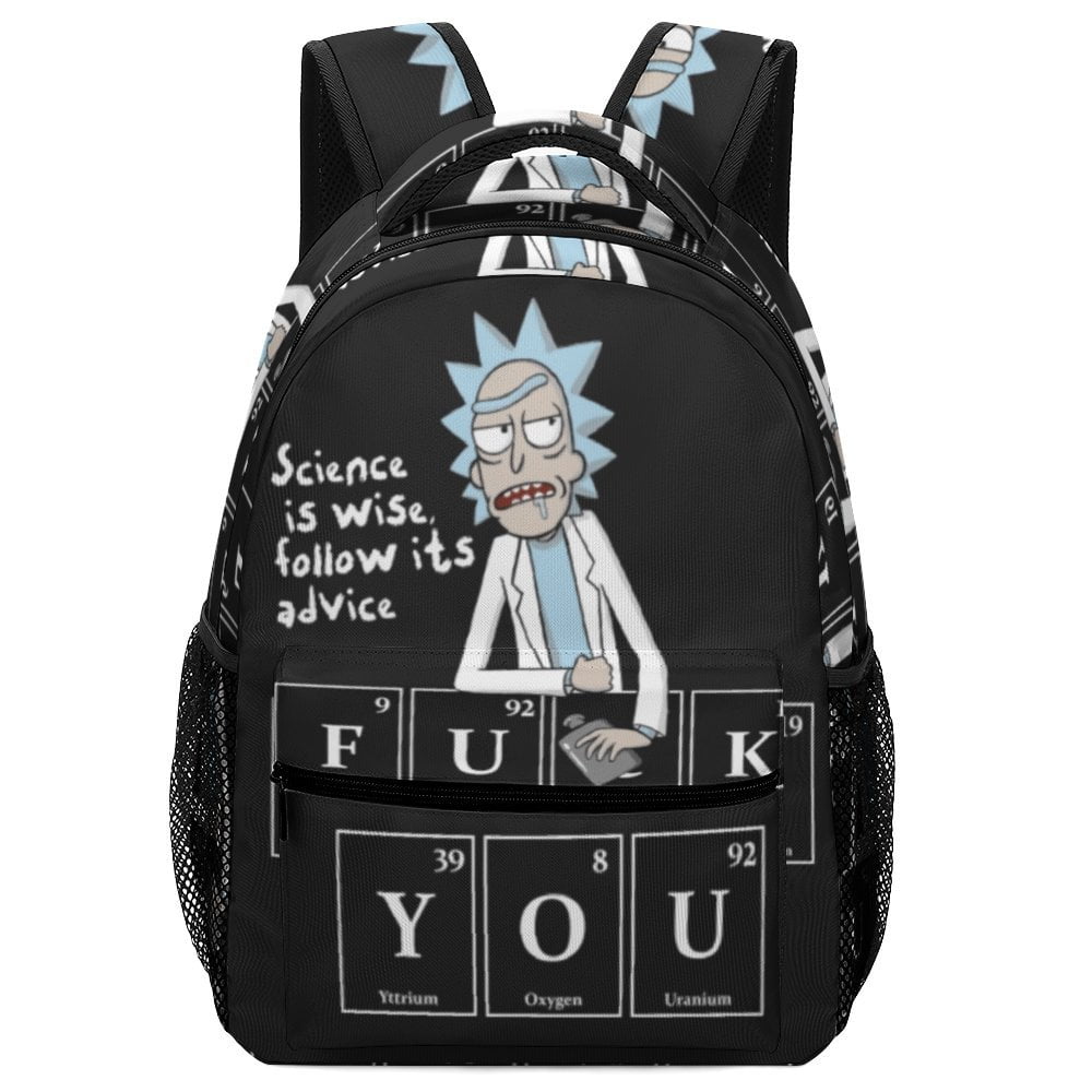Bookbag Rick and Morty Backpack with Safety Whistle, Comfortable Cute ...