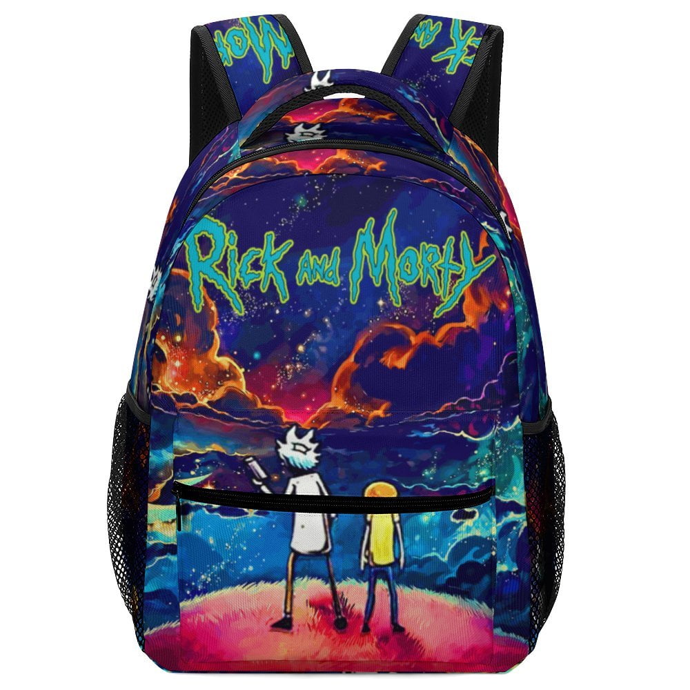Bookbag Rick and Morty Backpack with Safety Whistle, Comfortable Cute ...