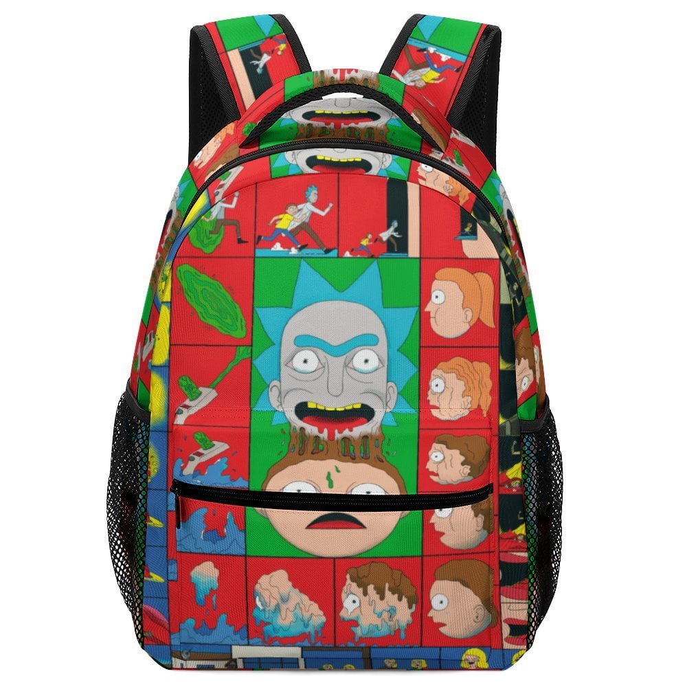 Bookbag Rick and Morty Backpack with Safety Whistle, Comfortable Cute ...